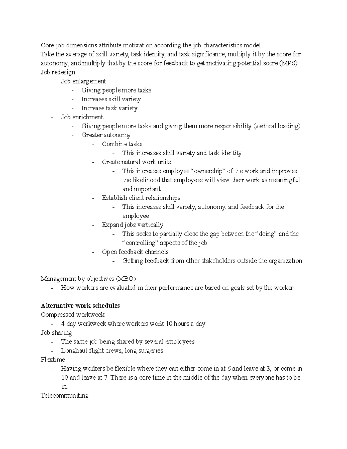 (GMGT) Lecture 10 - Core job dimensions attribute motivation according ...