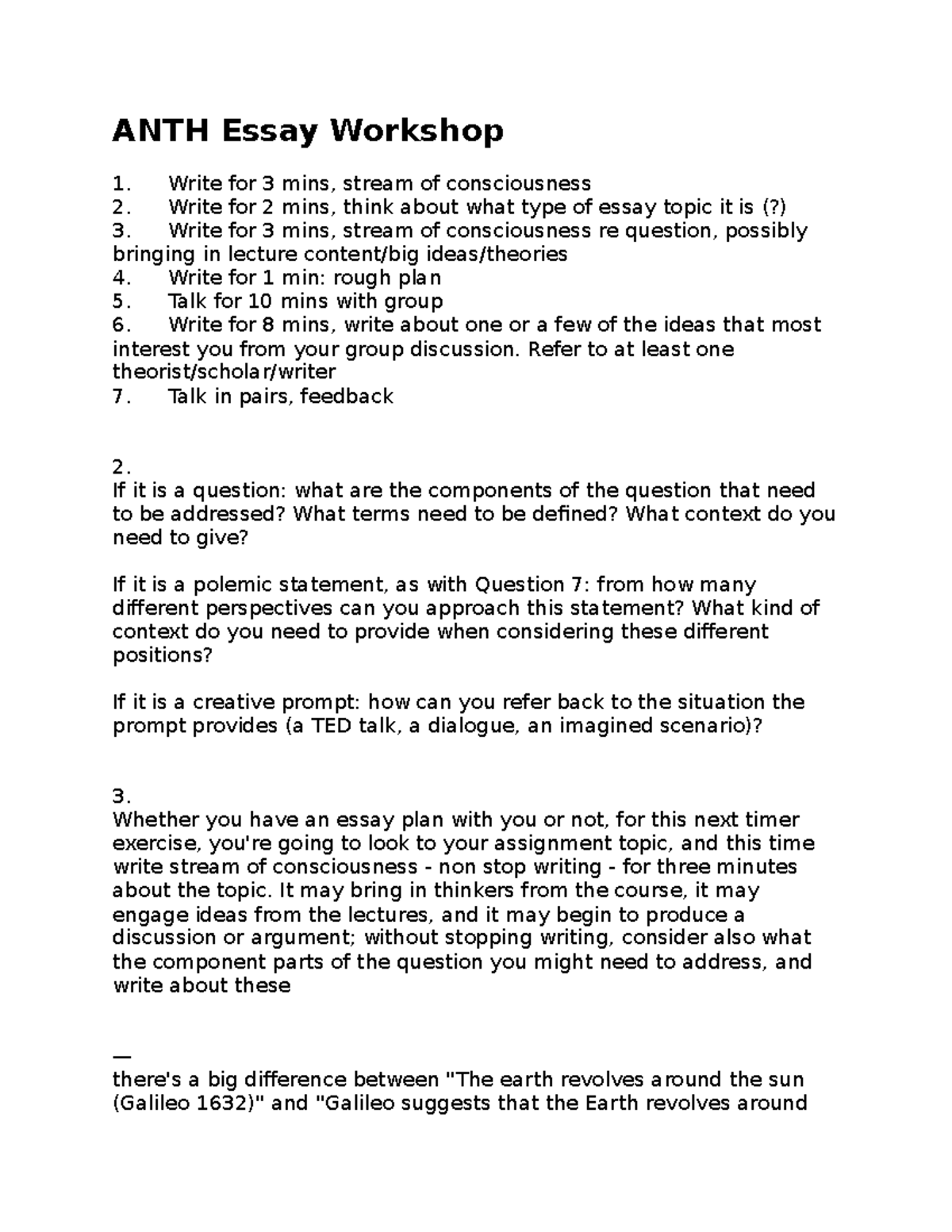 ANTH-Essay-Workshop - workshop notes on essay writing - ANTH Essay ...