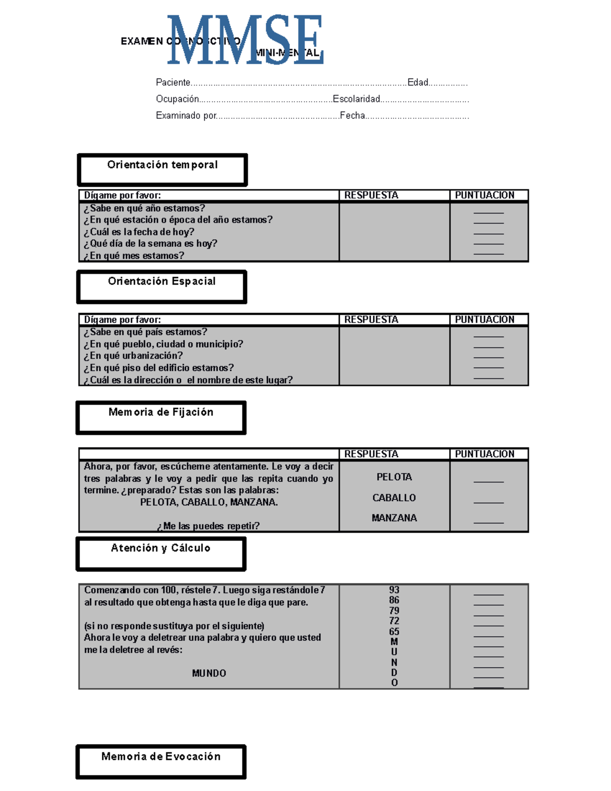 3 MINI Mental Corregido - psicologia educativa - UPN - Studocu