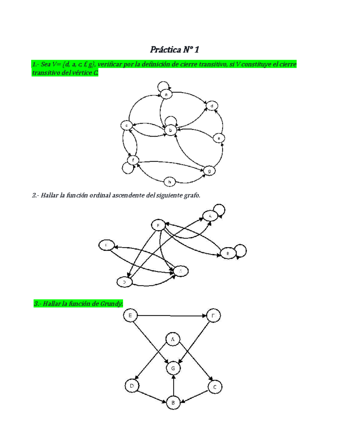 Practica-de-grafos con Varios ejercicios variados - Práctica N° 1 1 ...