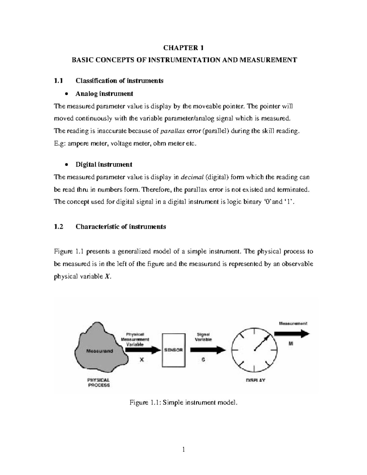 Basic Concept OF Instrumentation 1 - CHAPTER 1 BASIC CONCEPTS OF ...