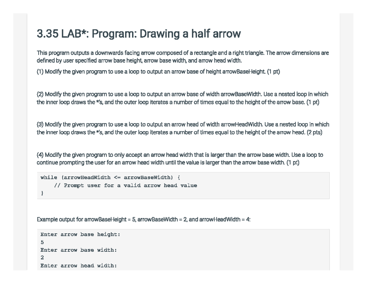 IT 145 Lab 3.35 Program - Drawing a Half Arrow - IT145 - Studocu