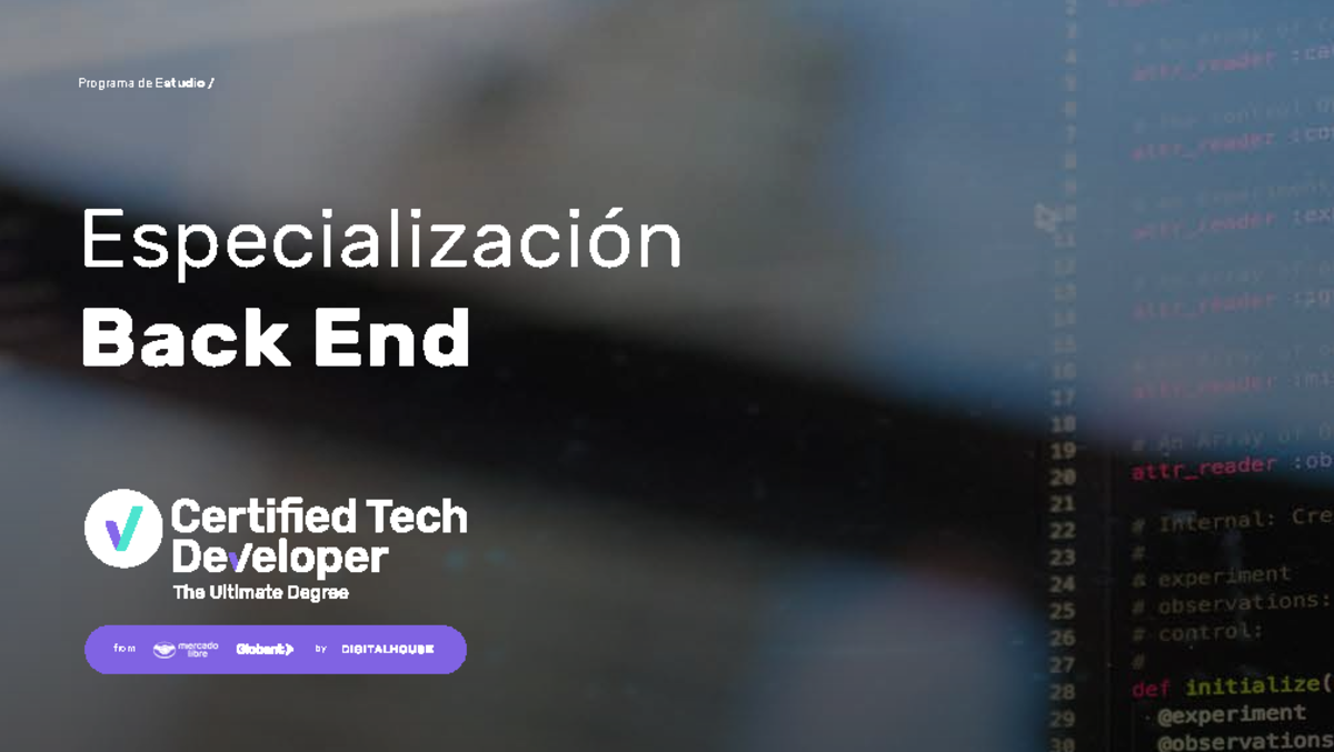 Back End Developer - Especialización Back End from by Esta especialización te prepara para los ...