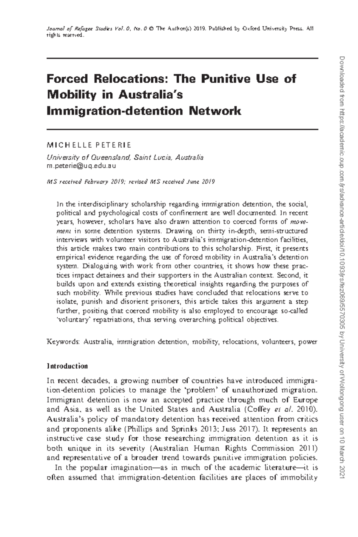 SOC103 forced relocations - Forced Relocations: The Punitive Use of ...
