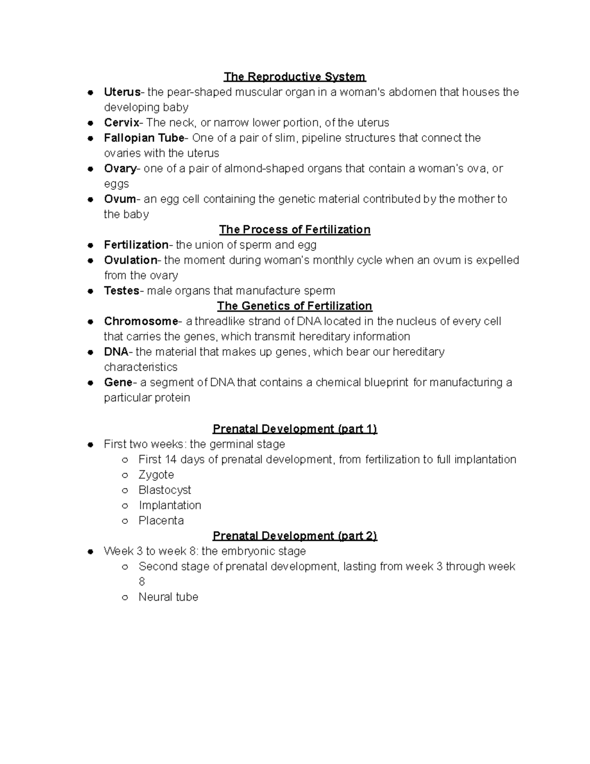 Chapter 2 notes Psychology - The Reproductive System Uterus - the pear ...