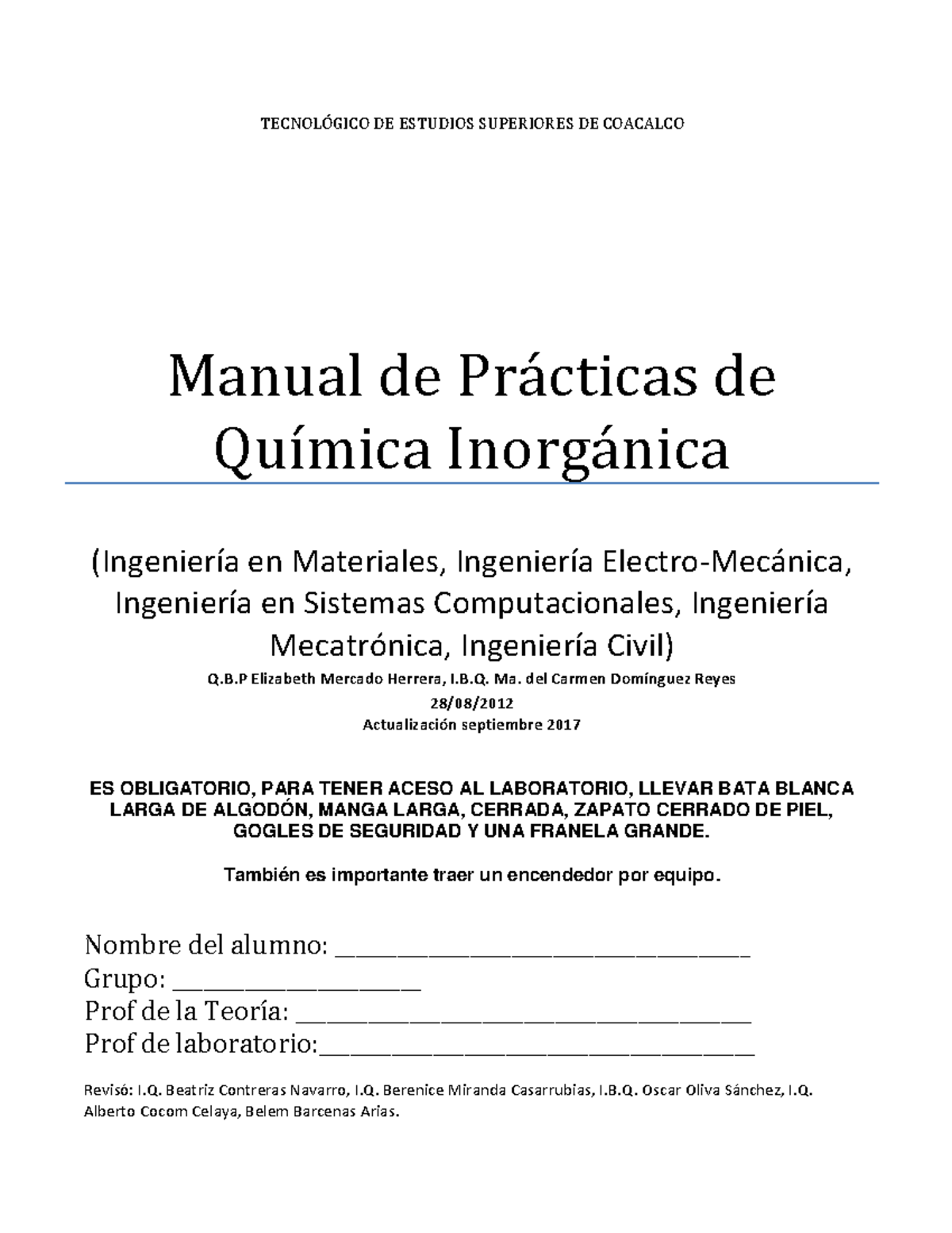 Manual química organica - TECNOL”GICO DE ESTUDIOS SUPERIORES DE COACALCO Manual de Pr·cticas de ...