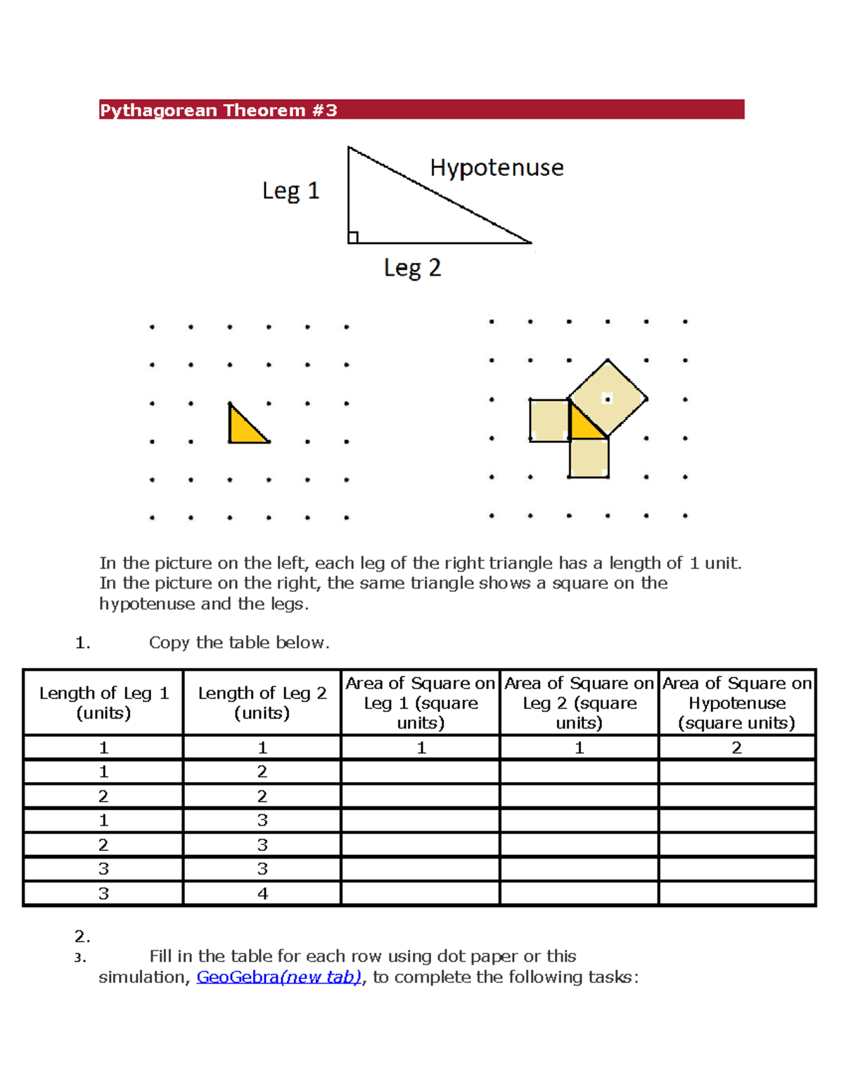 Attachment 1 - Pythagoras Theorem - Pythagorean Theorem # In the ...