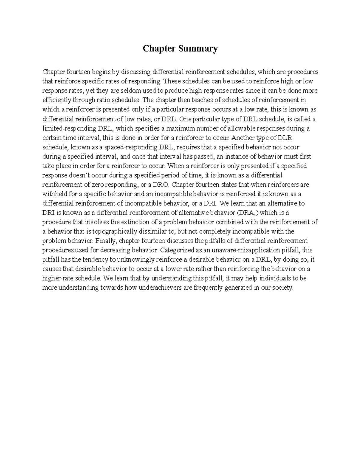 Assignment 14 - Chapter Summary Chapter fourteen begins by discussing ...