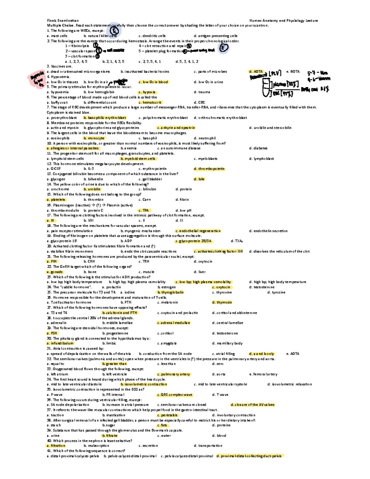 Final+Exxamination+Human+Anatomy+and+Physiology+Lecture+22324 - Finals ...