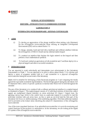 EEET2256 Intro to Embedded Systems - RMIT University - StuDocu