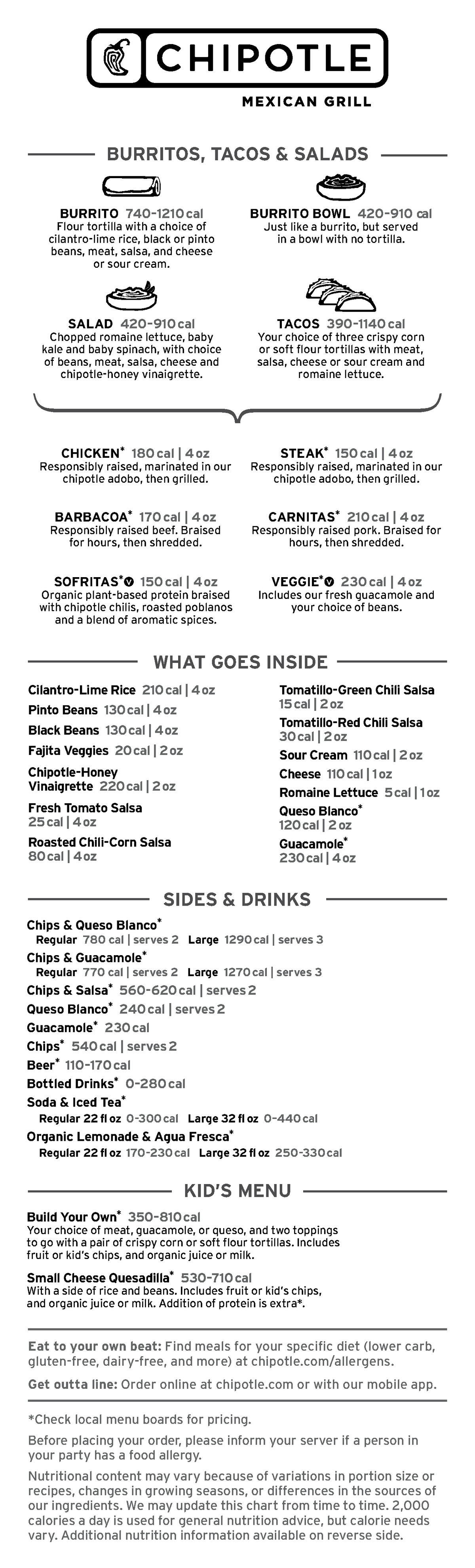 Paper Menu Standard No Pricing 120221 us - CHICKEN * 180 cal | 4 oz ...