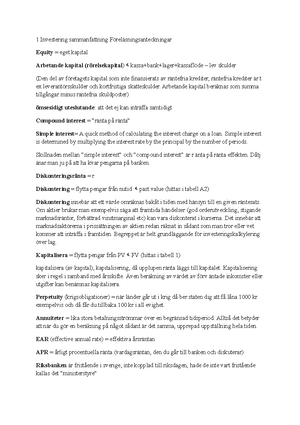 Investering och Finansiering - Investering och Finansiering ...