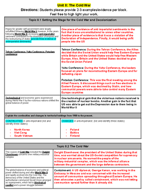 Unit 6 Study Guide - Unit 6: Consequences of Industrialization Study ...