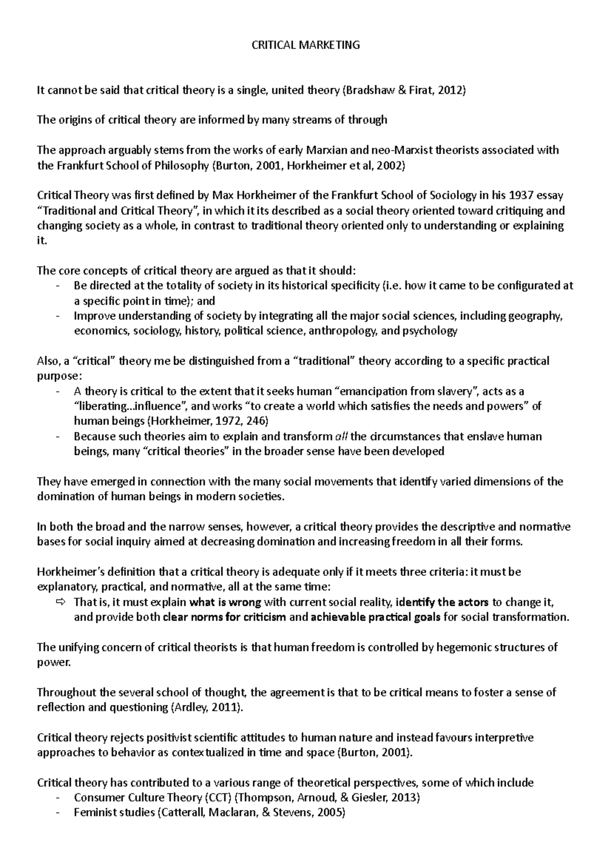 6. Critical Marketing - CRITICAL MARKETING It cannot be said that ...