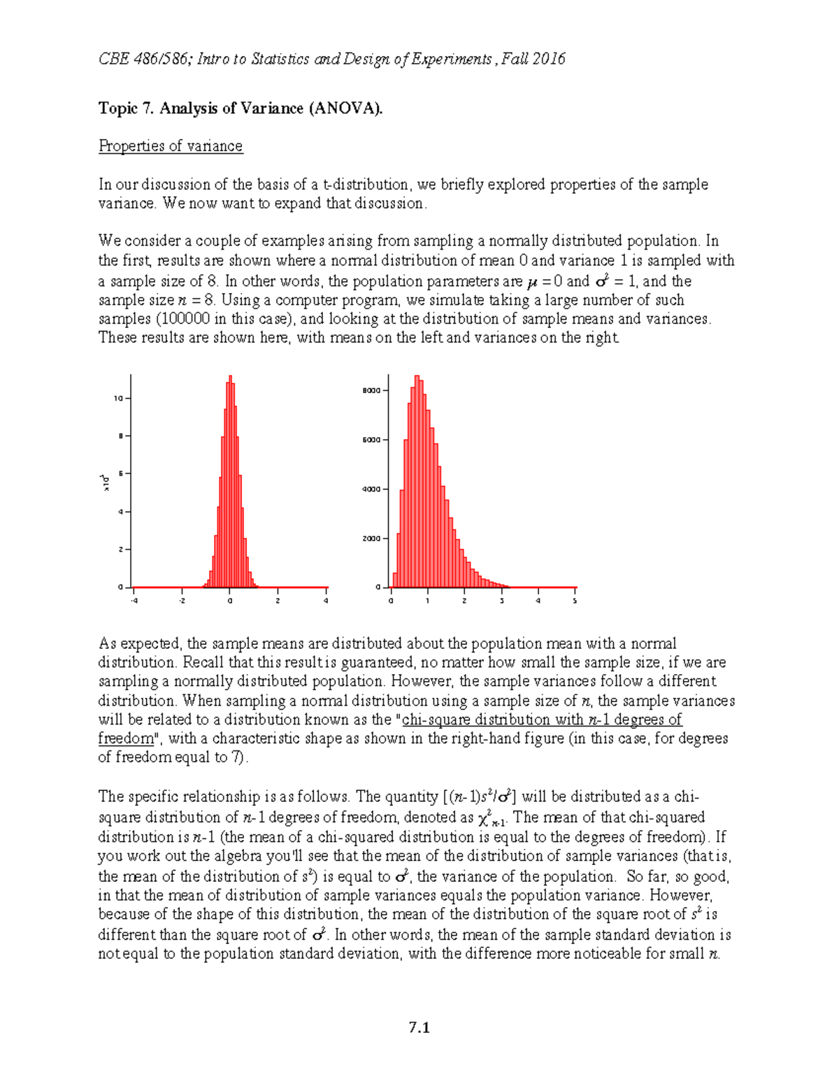Topic 7 F16 - Analysis of Variance - CBE 486/586; Intro to Statistics ...