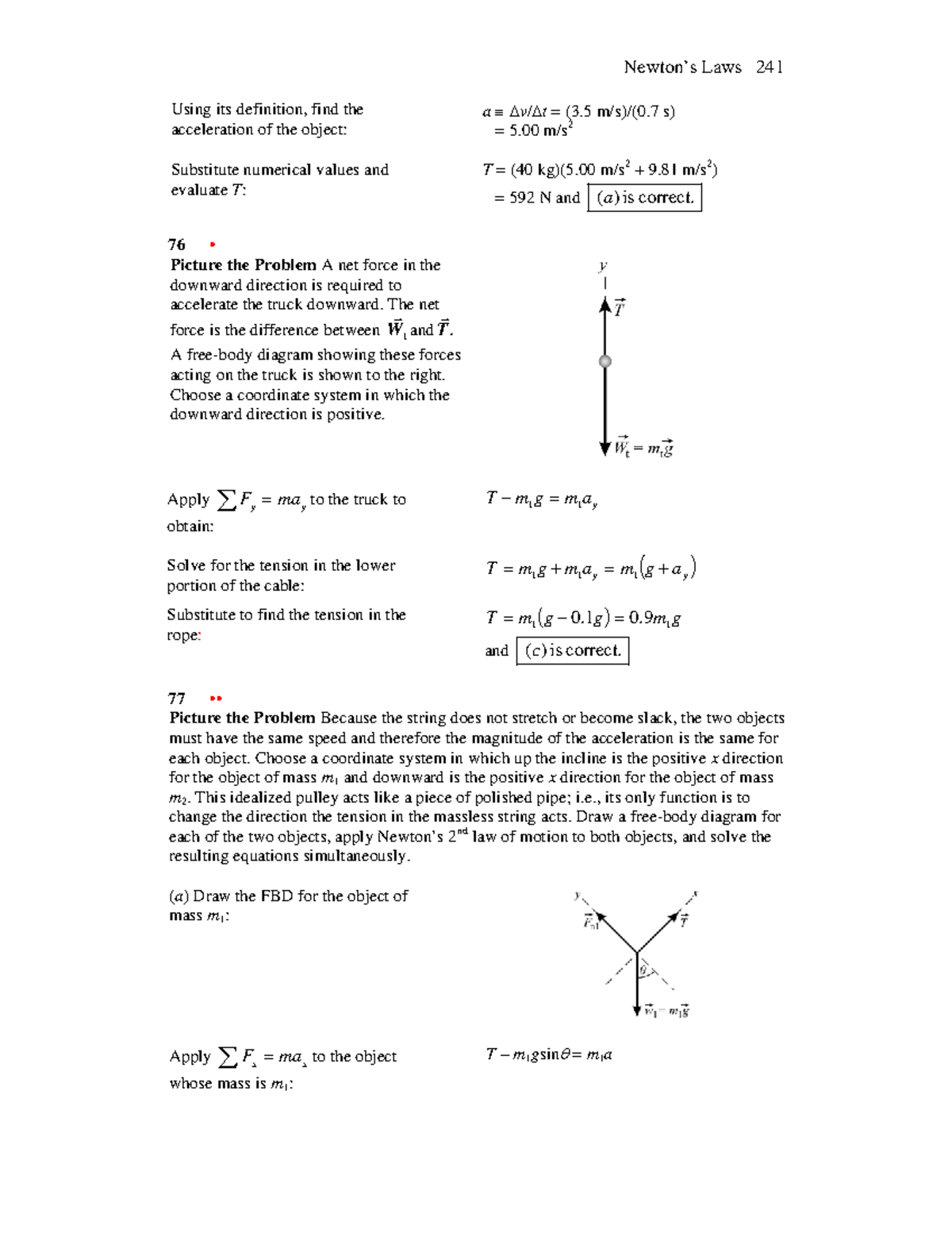 Physics Material - ####### Newton’s Laws 241 Using its definition, find the acceleration of the ...