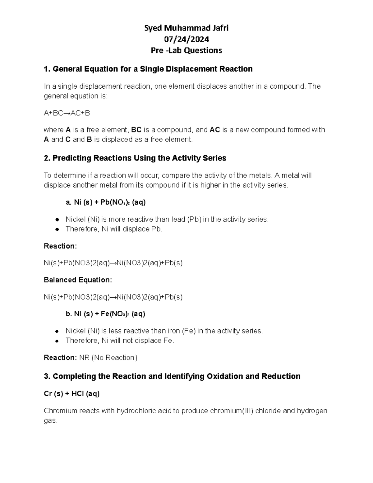 LAB 6 - Pre-Lab Questions and Answers - Syed Muhammad Jafri 07/24/ Pre ...