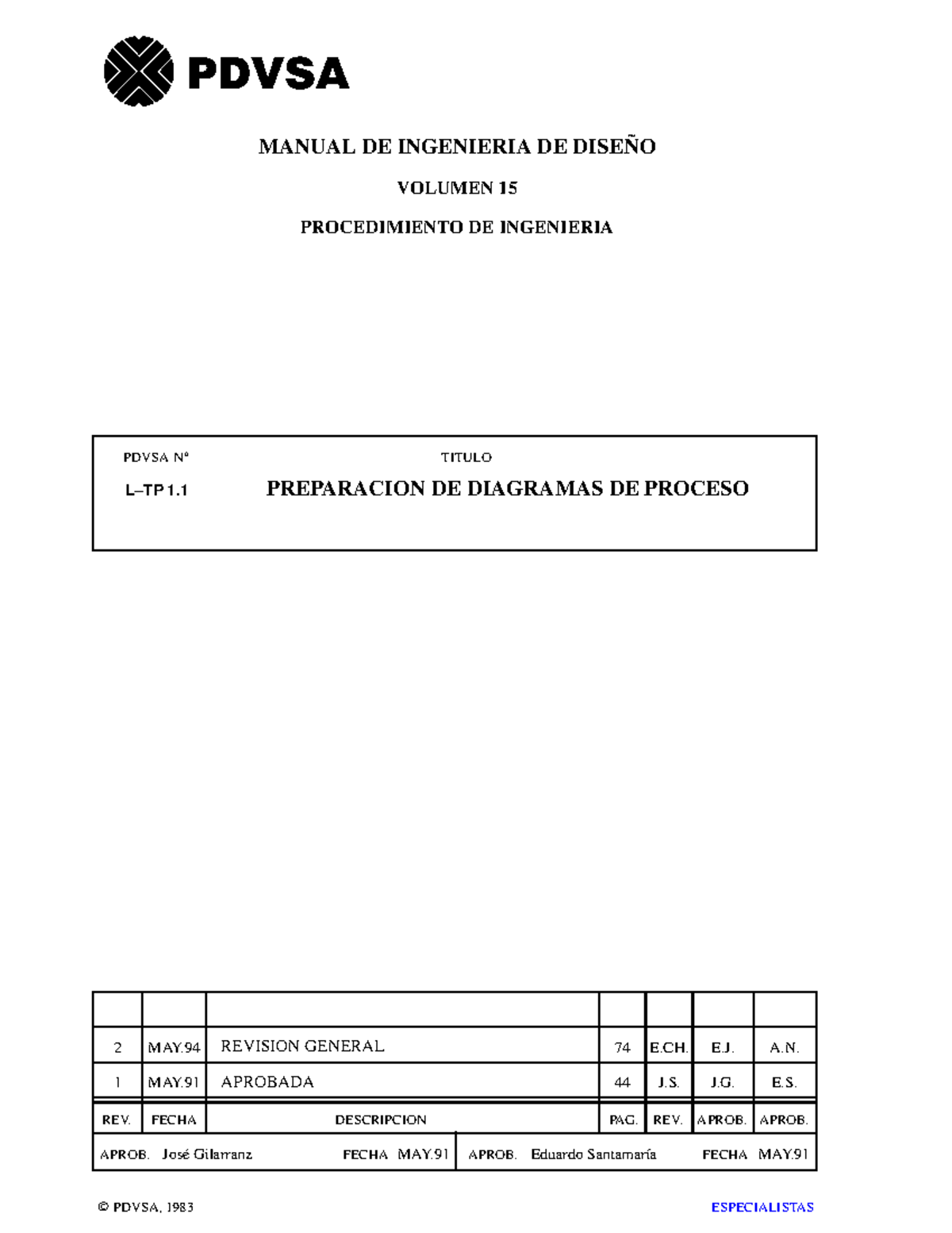 Diagrama+de+procesos+ Pdvsa - PDVSA N° TITULO REV. FECHA DESCRIPCION ...