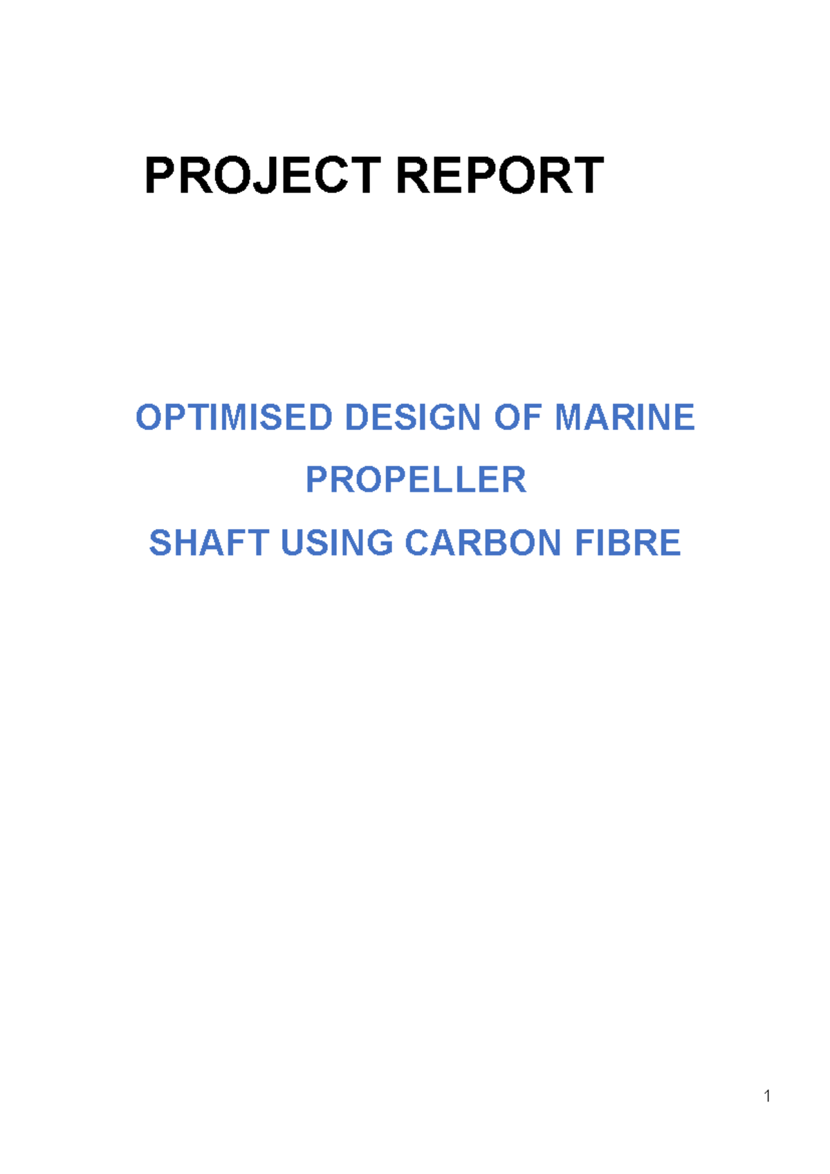 Marine engineering Project Report - PROJECT REPORT OPTIMISED DESIGN OF ...