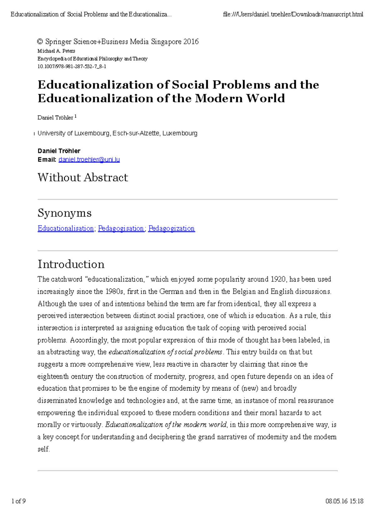 Educationalization of Social Problems an - (1) © Springer Science ...