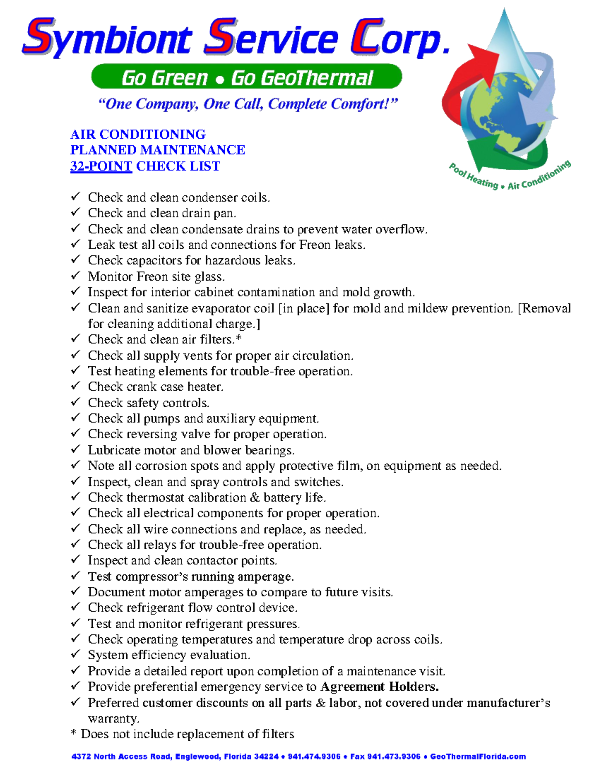 AC Planned Maintenance Checklist - AIR CONDITIONING PLANNED MAINTENANCE ...