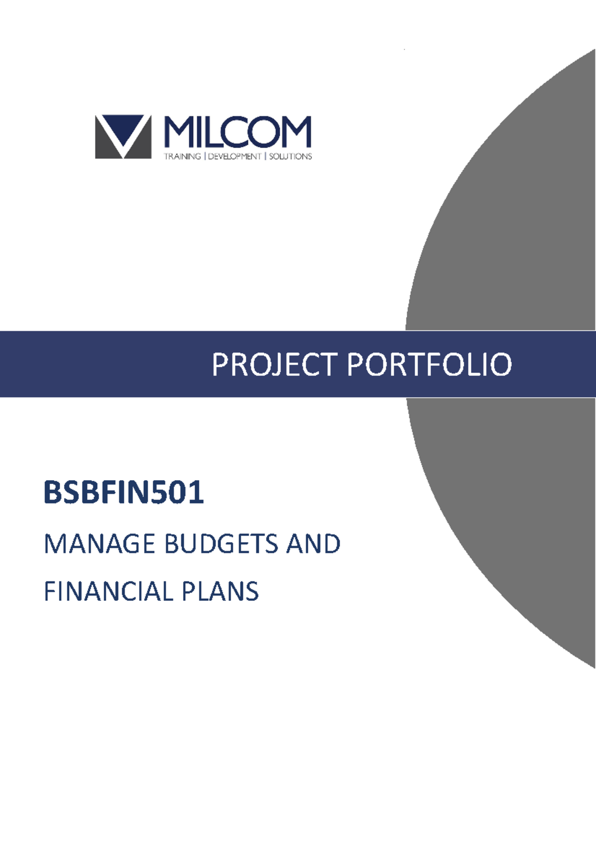 Bsbfin 501 Project Portfolio final - PROJECT PORTFOLIO BSBFIN MANAGE ...