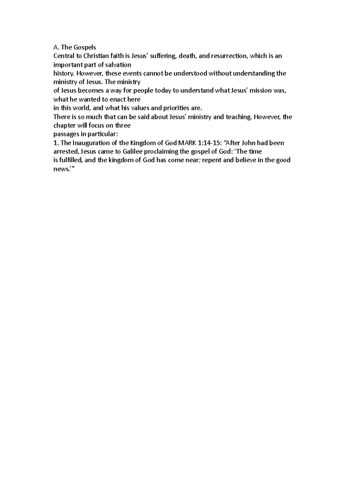 Areligious education4 - A. The Gospels Central to Christian faith is ...