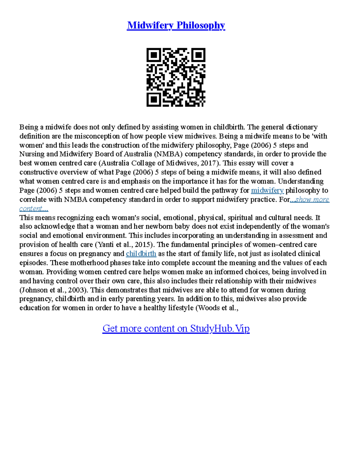 Philosophy Essays Examples - Midwifery Philosophy Being a midwife does ...