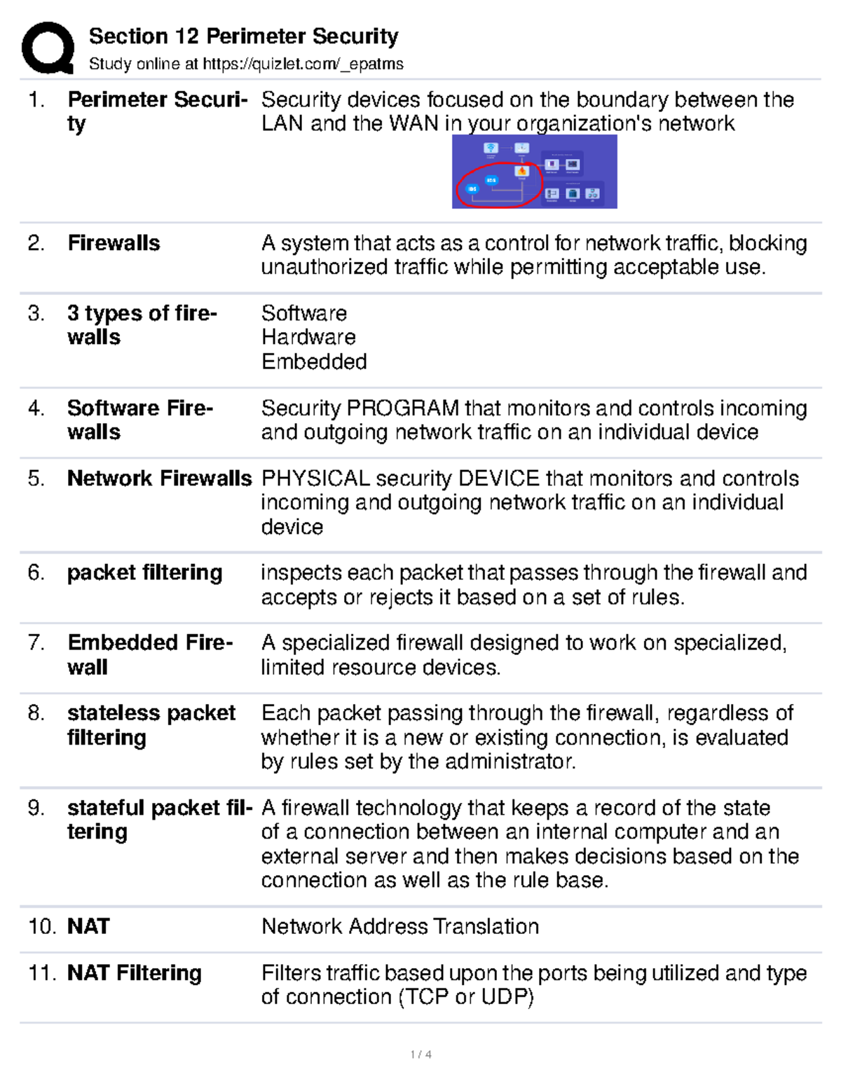 Section 12 - CompTIA Sec+ Study Notes - Study online at quizlet/_epatms ...
