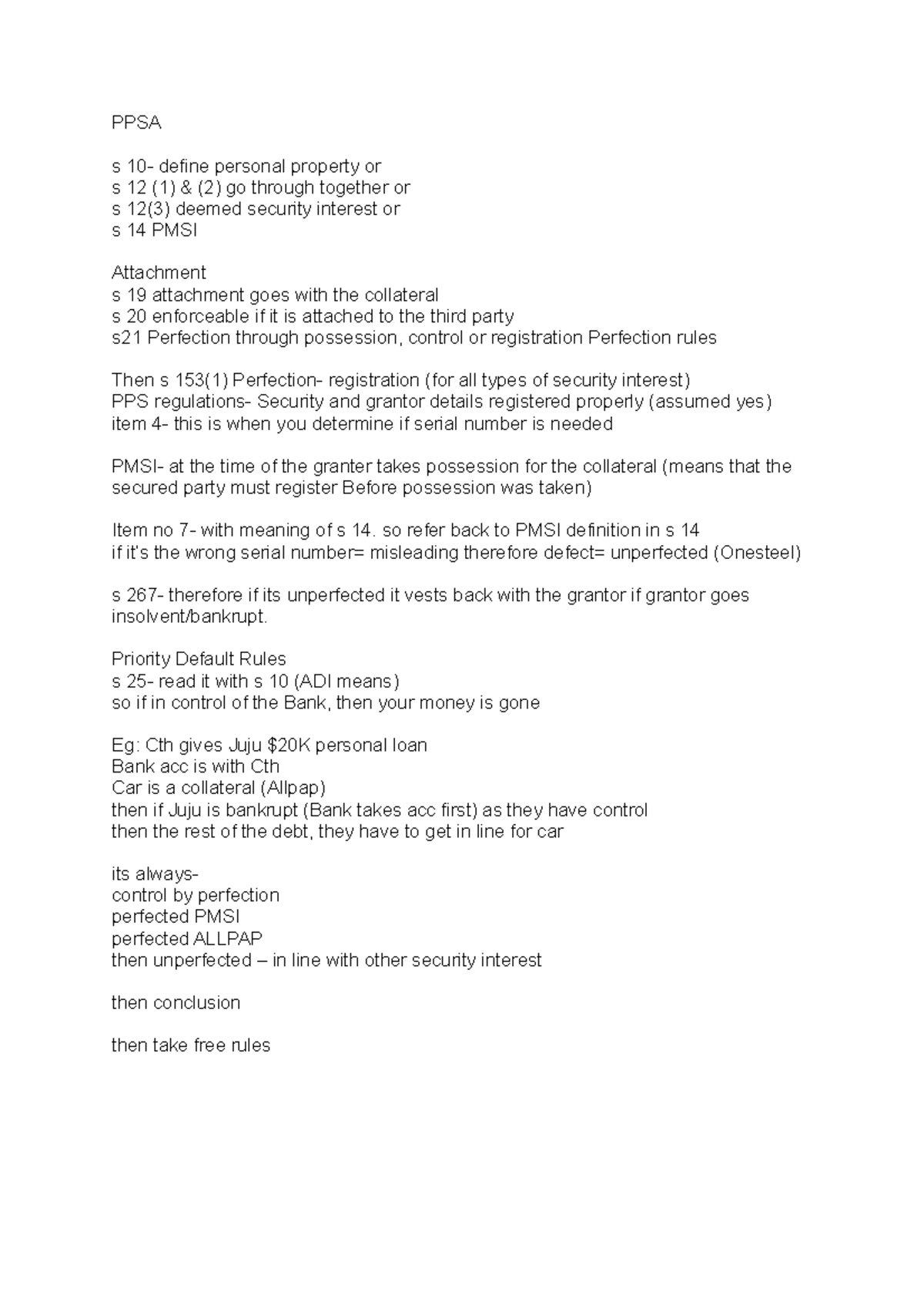 PPSA Scaffold - PPSA s 10- define personal property or s 12 (1) & (2 ...