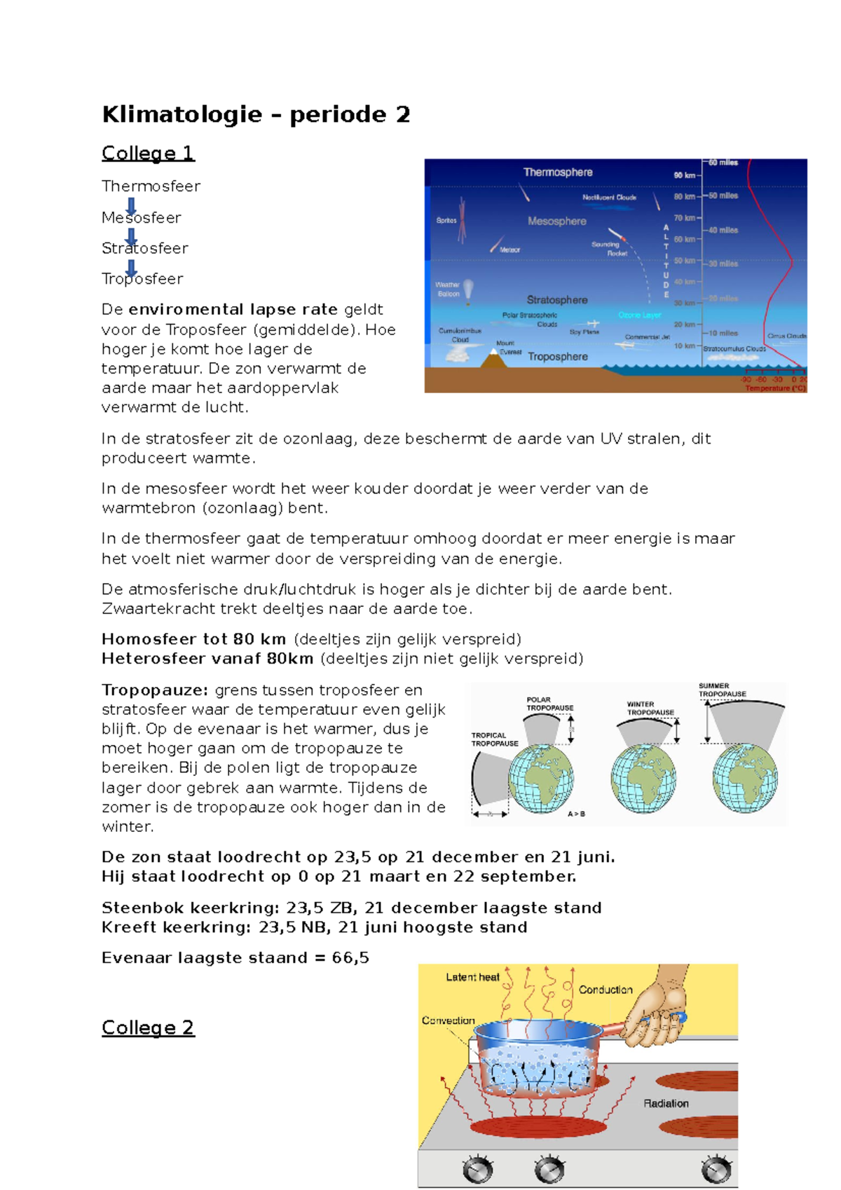 Klimatologie J1P2 - Klimatologie – periode 2 College 1 Thermosfeer ...