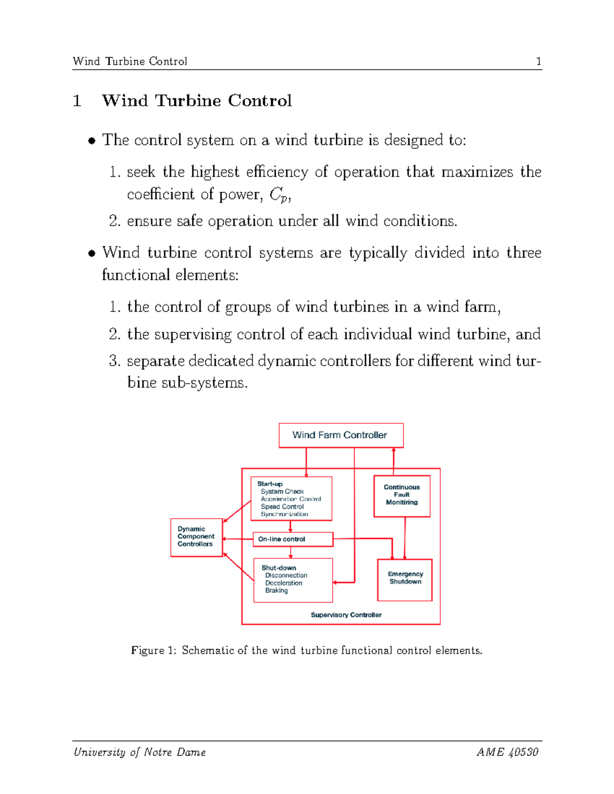 Wind Turbine Control Presentation - 1 Wind Turbine Control The control ...