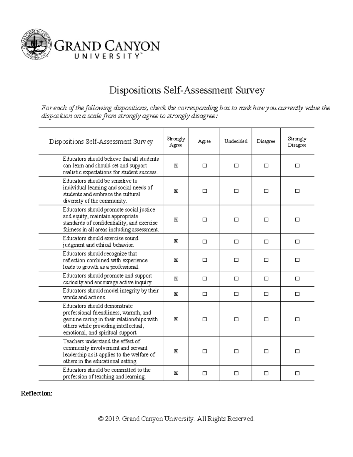 SEC-201-T2-RS-Dispositions Self-Assessment Survey - Dispositions Self ...