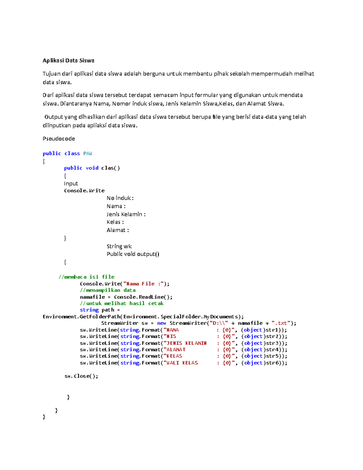 Catatan pengembangan aplikasi windows - Aplikasi Data Siswa Tujuan dari ...
