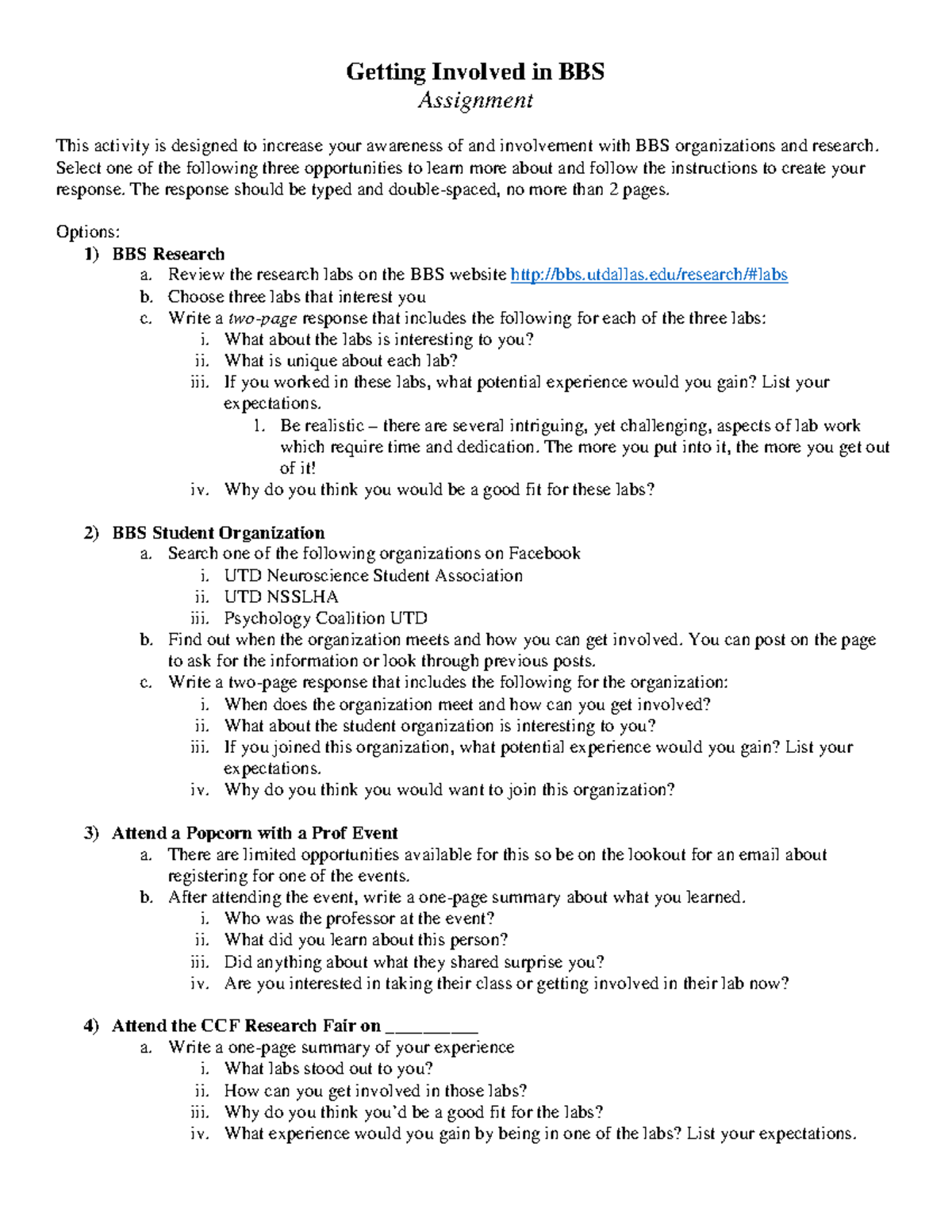 Getting Involved in BBS Assignment - Getting Involved in BBS Assignment ...