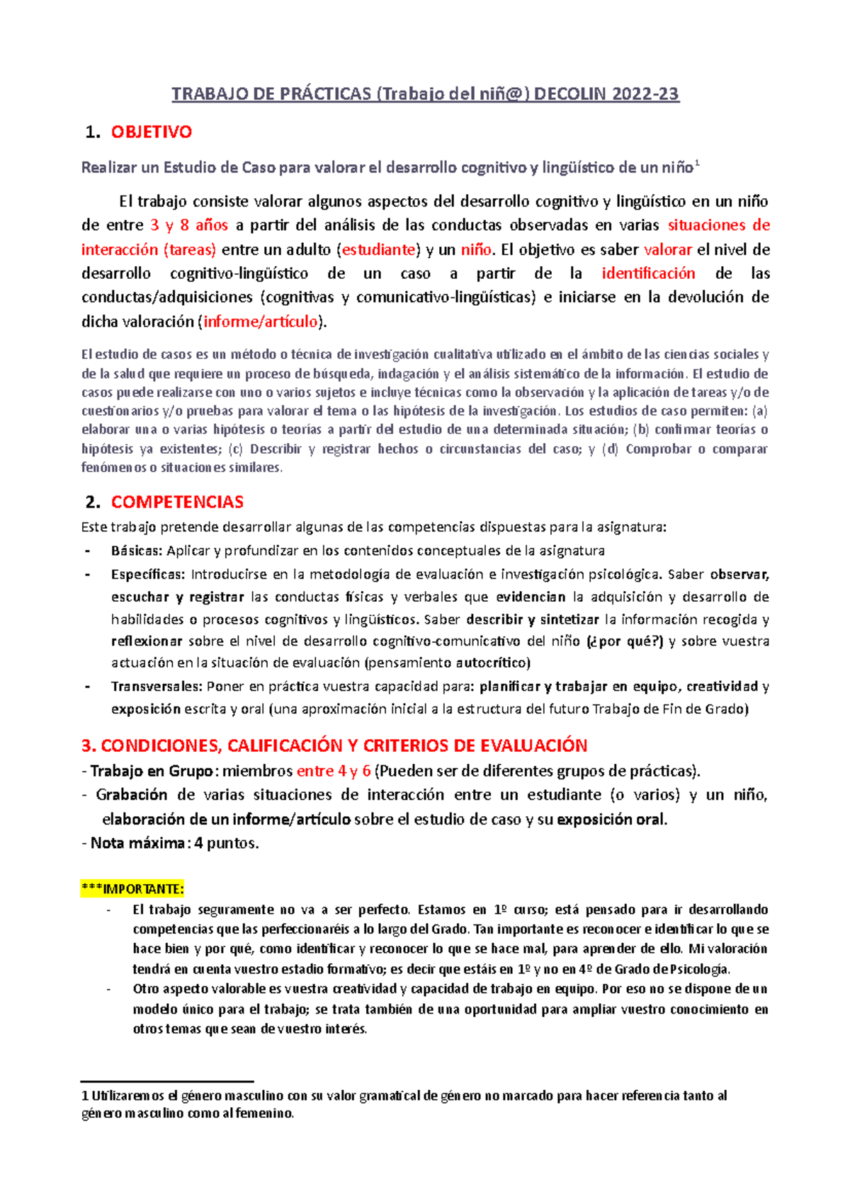 1. Directrices Trabajo de Prácticas Decolin - TRABAJO DE PRÁCTICAS ...