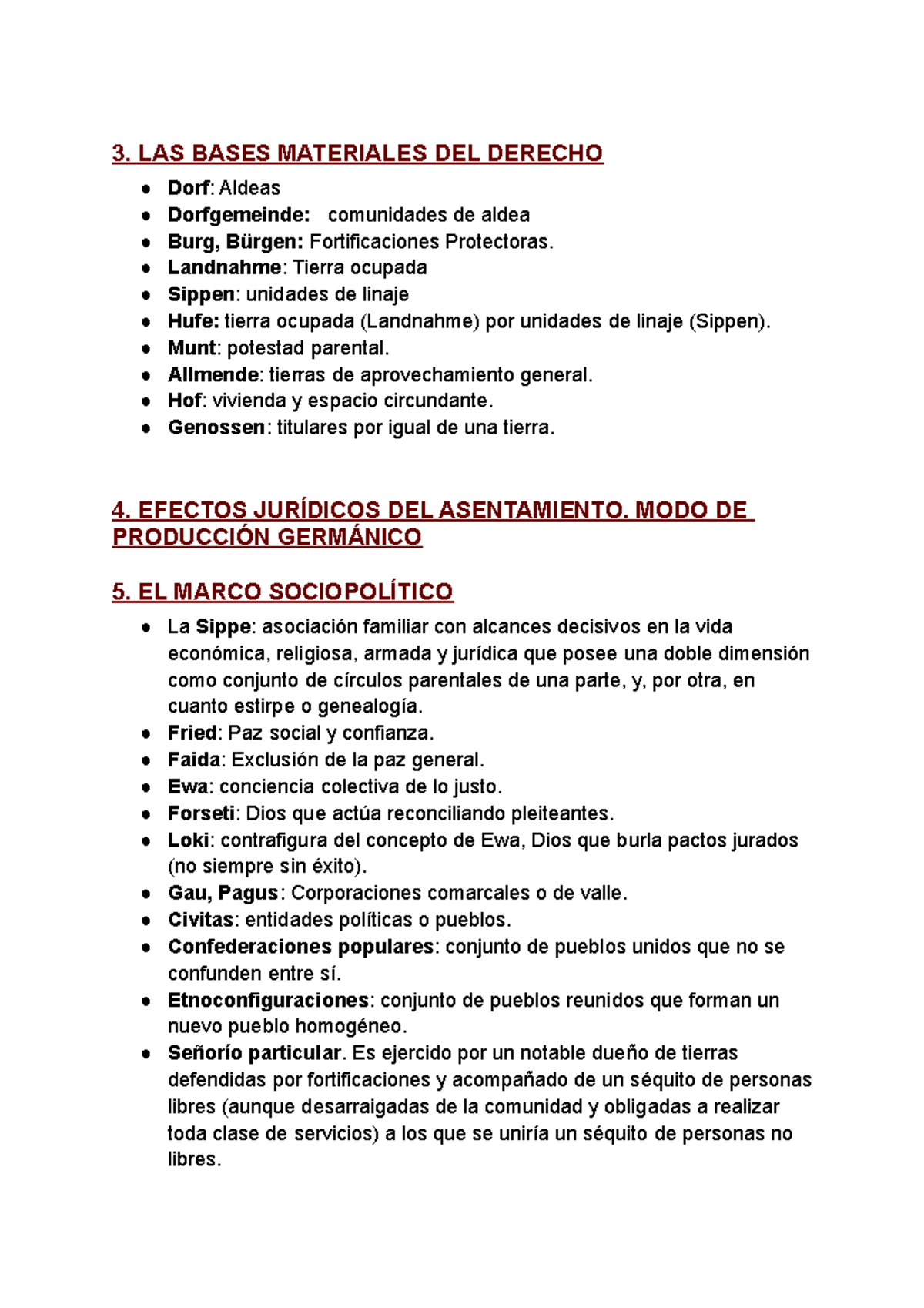 Diccionario germanismos - 3. LAS BASES MATERIALES DEL DERECHO Dorf ...