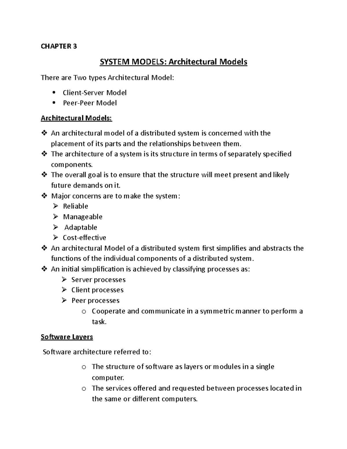 Chapter 3 Architectural Model - CHAPTER 3 SYSTEM MODELS: Architectural ...
