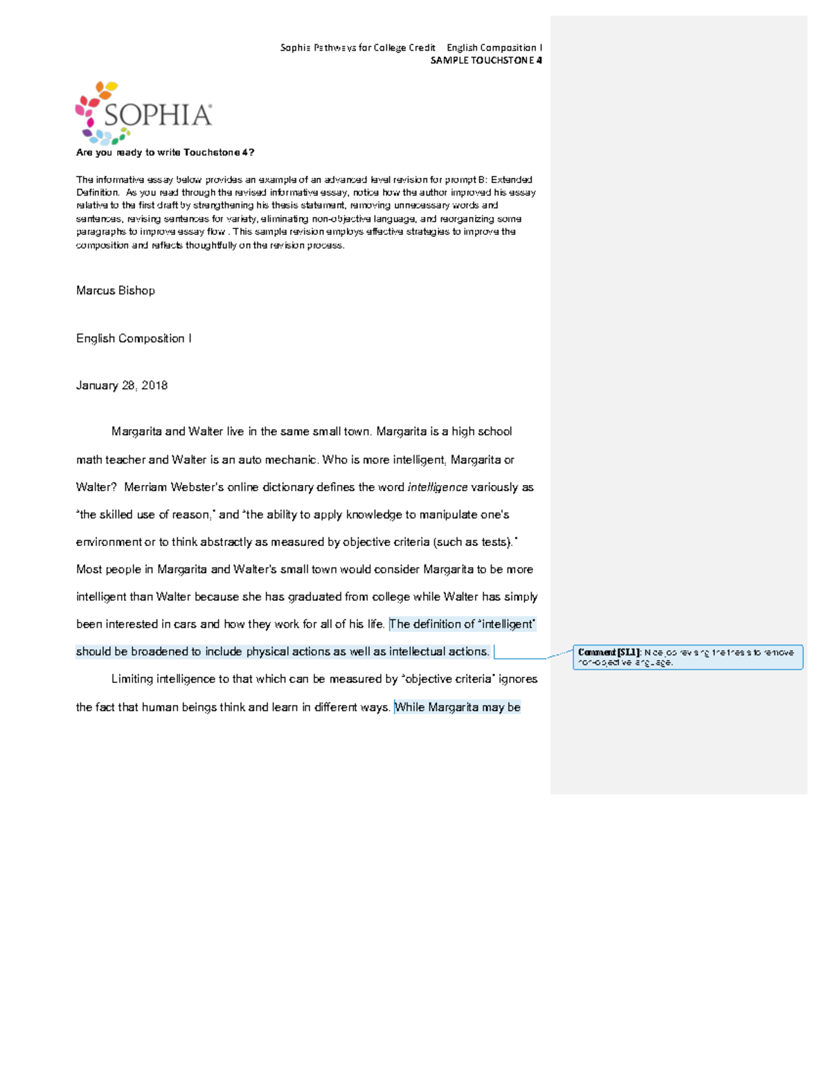 Touchstone 4 Sample Essay (1) - SAMPLE TOUCHSTONE 4 Are you ready to ...