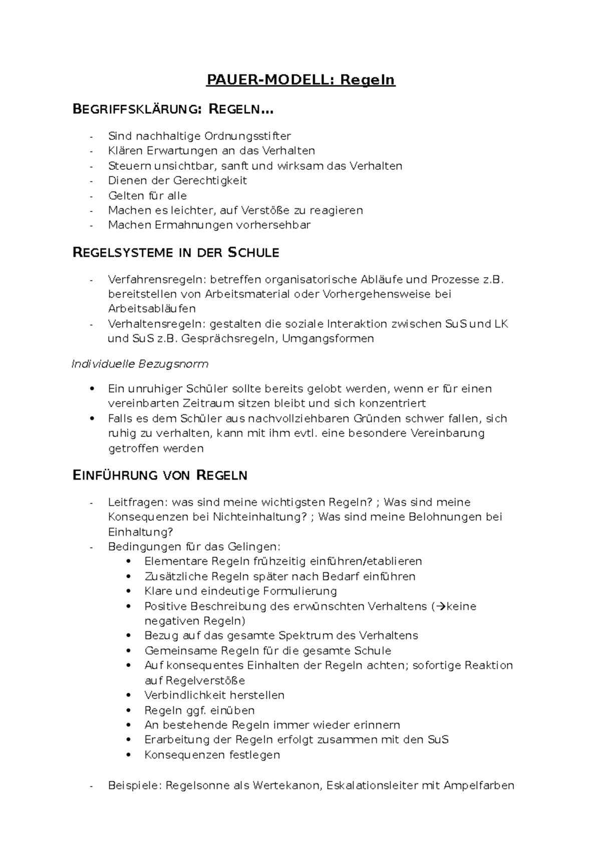 Pauer-Haus: Regeln - PAUER-MODELL: Regeln BEGRIFFSKLÄRUNG: REGELN ...