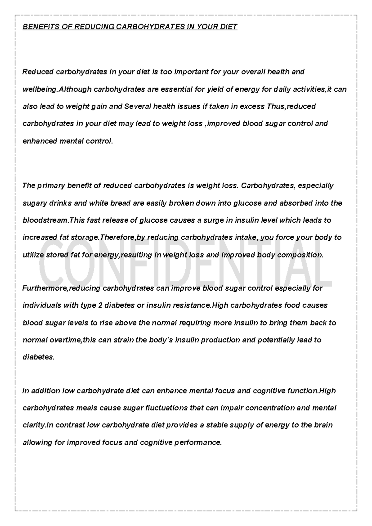 Benefits of reducing carbohydrates in your diet - BENEFITS OF REDUCING ...