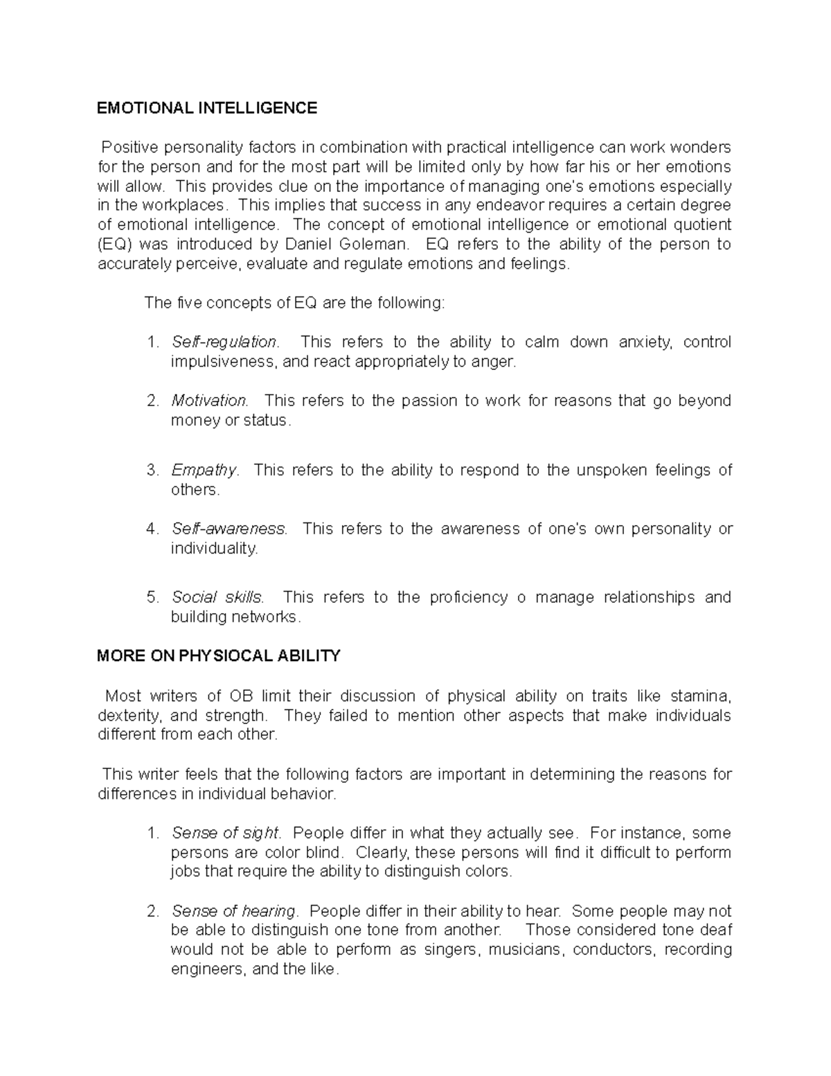 Emotional Intelligence - EMOTIONAL INTELLIGENCE Positive personality ...