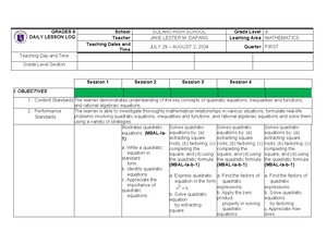DLL Grade 9 WEEK 8 - DLL - GRADES 9 DAILY LESSON LOG School SOLANO HIGH ...