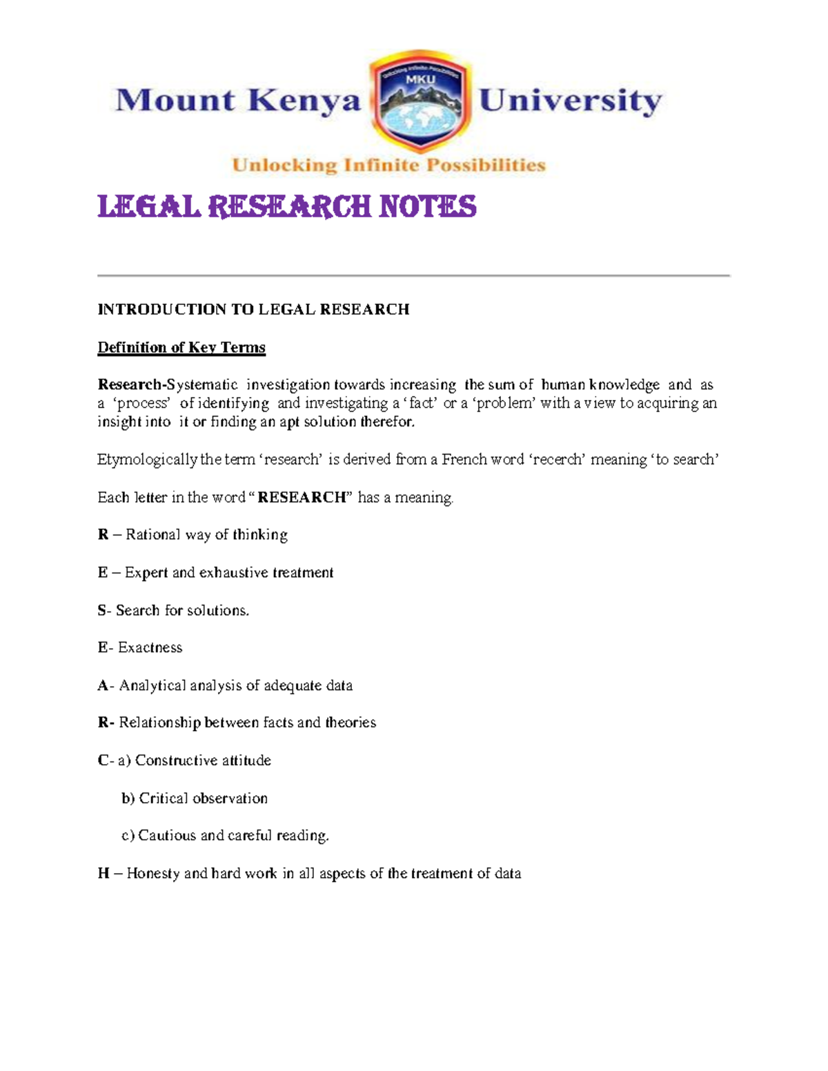 Notes ON Introduction TO Legal Research-1 - Legal Research Notes ...