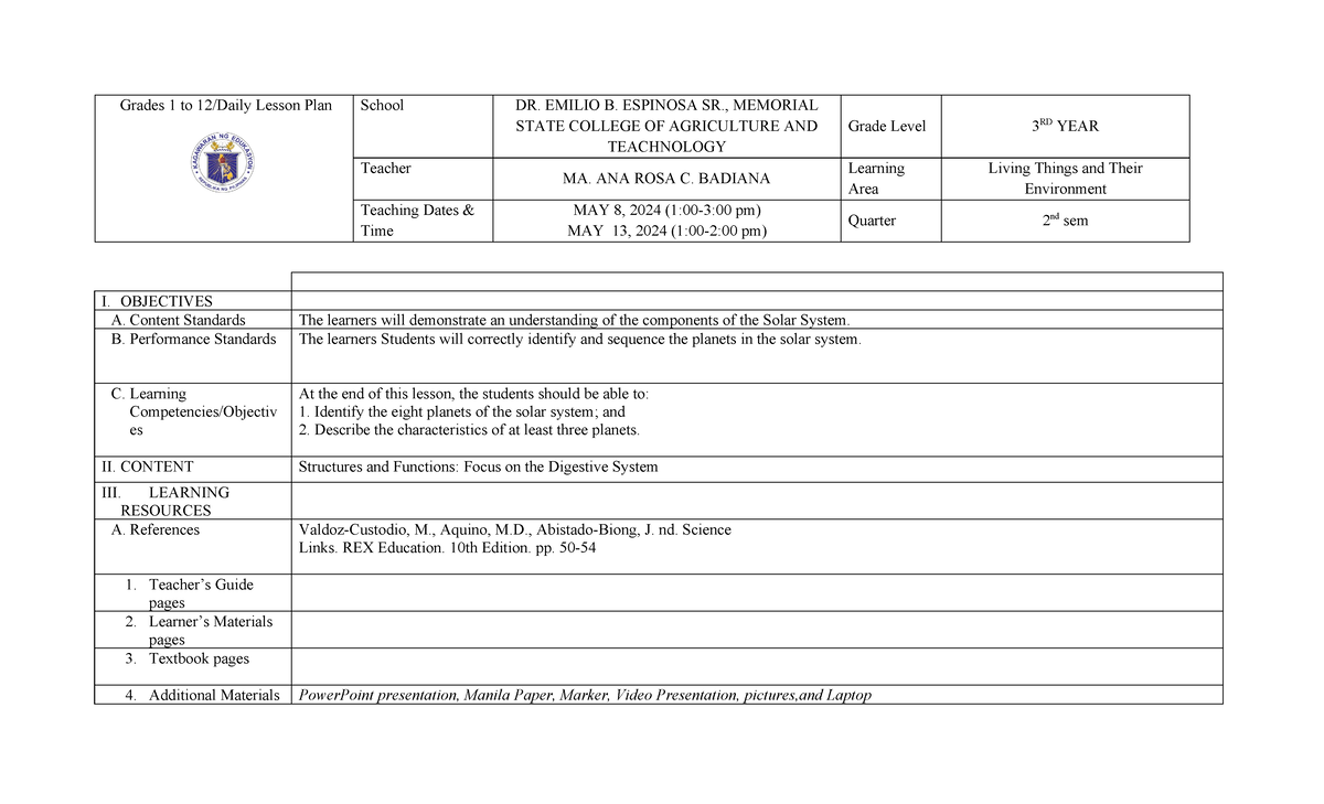 DAY 3 IMS Soclab LP - ... - Grades 1 to 12/Daily Lesson Plan School DR ...