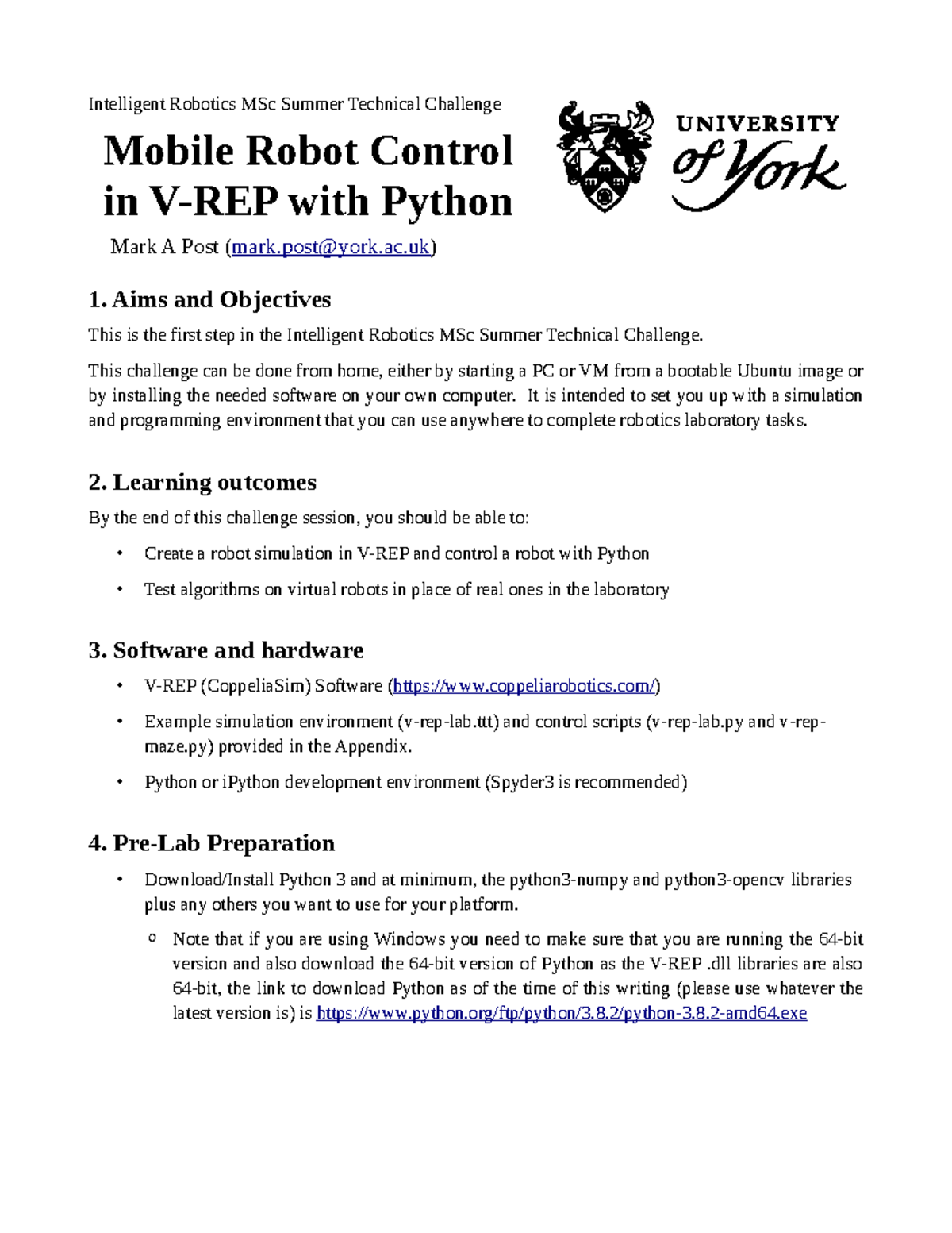 Simulation Challenge - Python Scripting - Intelligent Robotics MSc ...