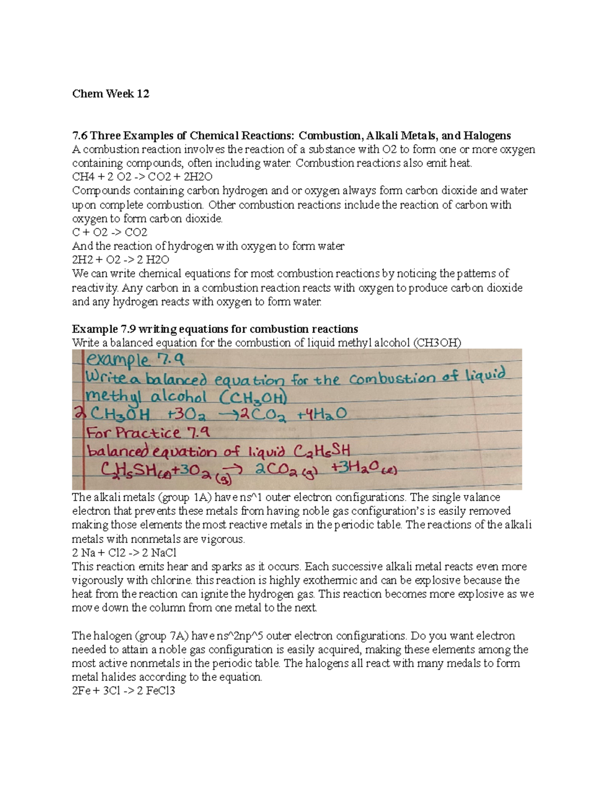 Chem week 12 - Summary of chapter 12 with images to explain how to work ...