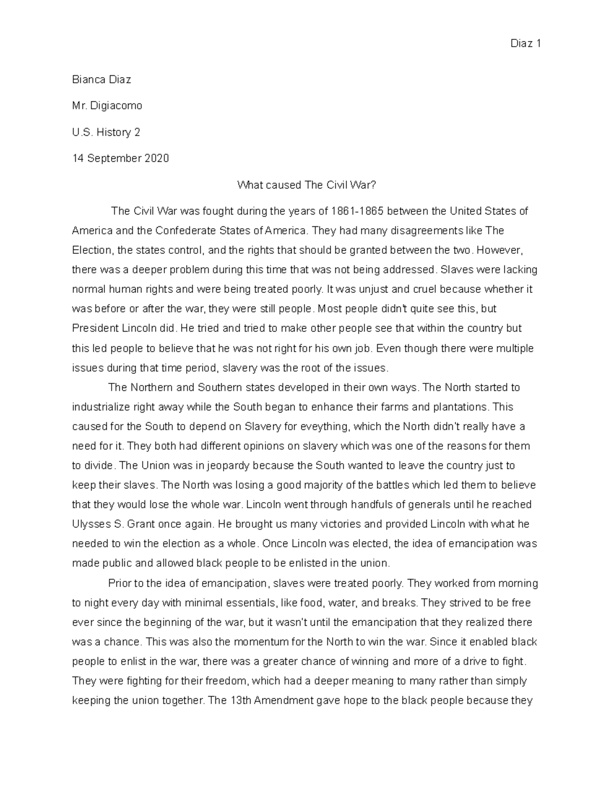 Civil War These Are My Notes My Notes Are Based Of Off My Professor