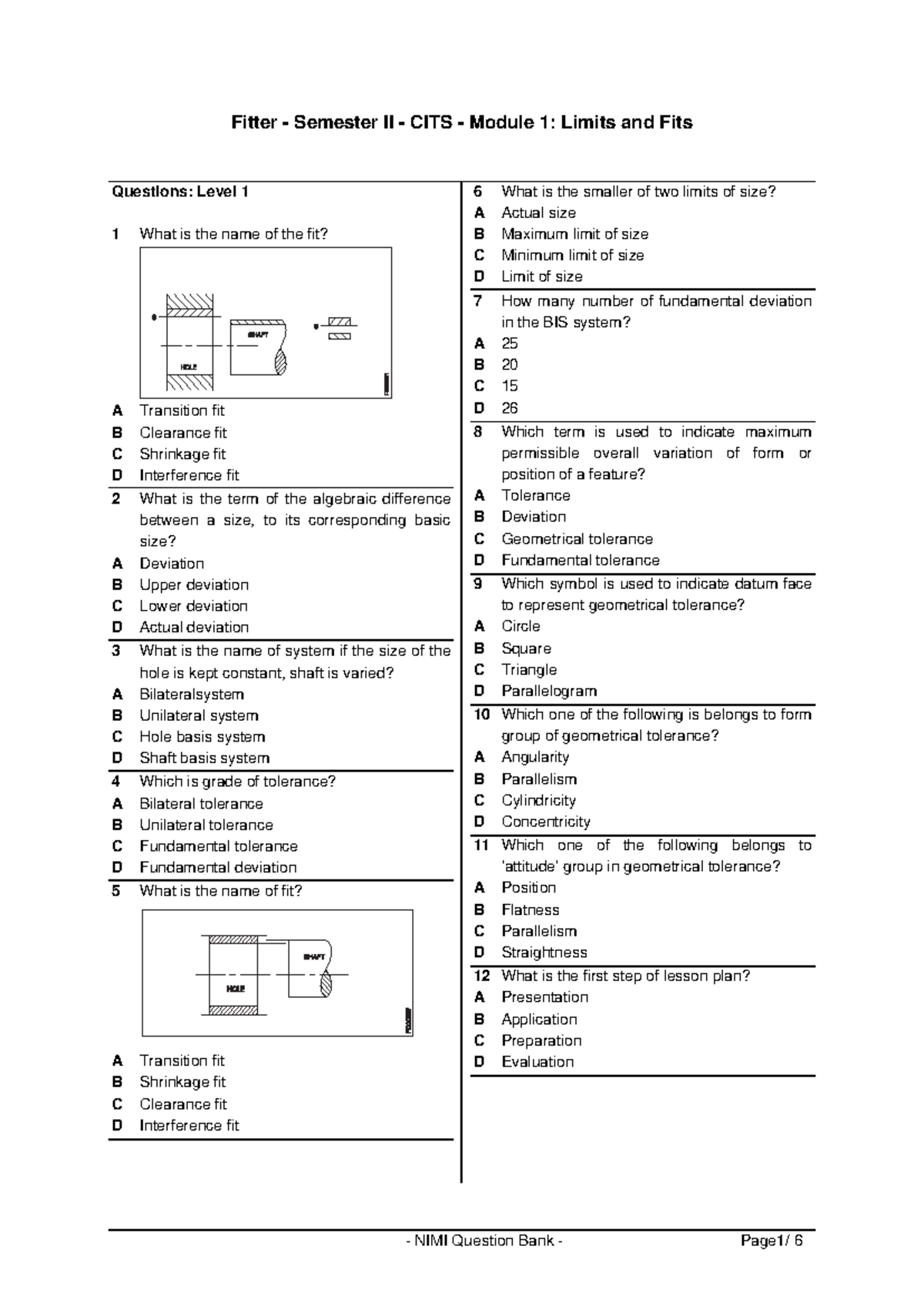 Fitter Sem Iicitqb - jioko - Fitter - Semester II - CITS - Module 1 ...
