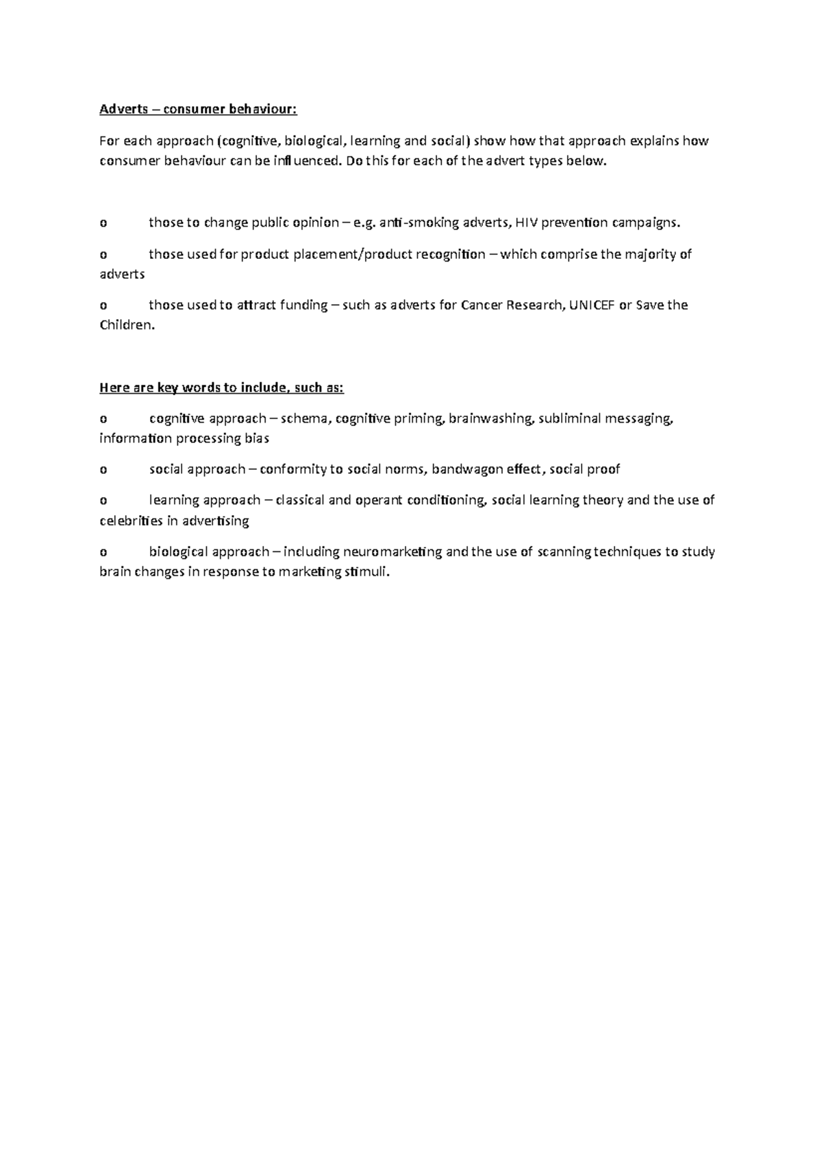 Psych task Adverts - Consumer behaviour - Adverts – consumer behaviour ...